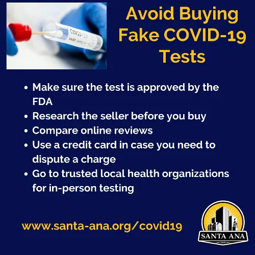 How to avoid buying fake COVID-19 tests in Santa Ana - New Santa Ana