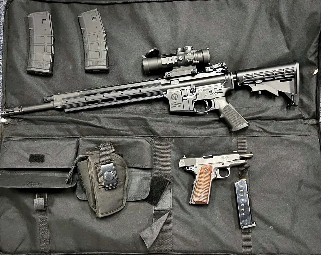 Upon searching the room, officers located a loaded .45 caliber 1911 ...