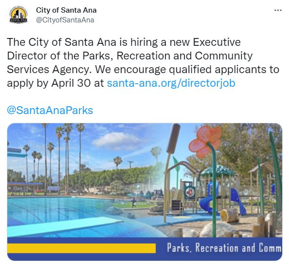 The Santa Ana Parks and Rec Executive Director is retiring - New Santa Ana