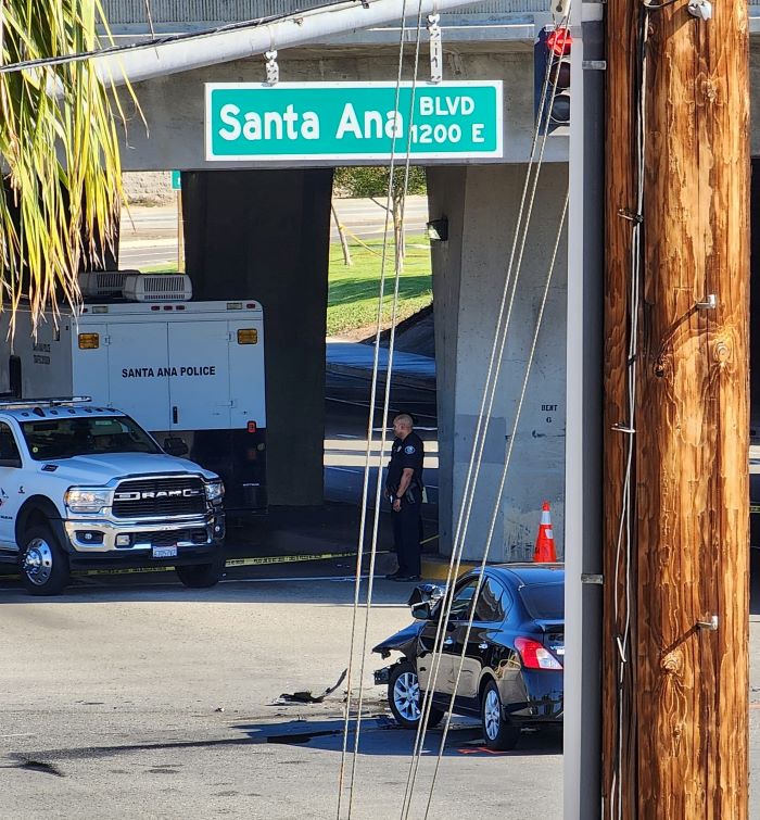 Car passengers fled a Santa Ana car crash and left a woman in the road ...