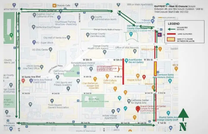 Full closure on Main Street between 4th and 5th Streets early this ...