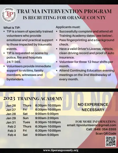 Learn how to become an O.C. Trauma Intervention volunteer - New Santa Ana