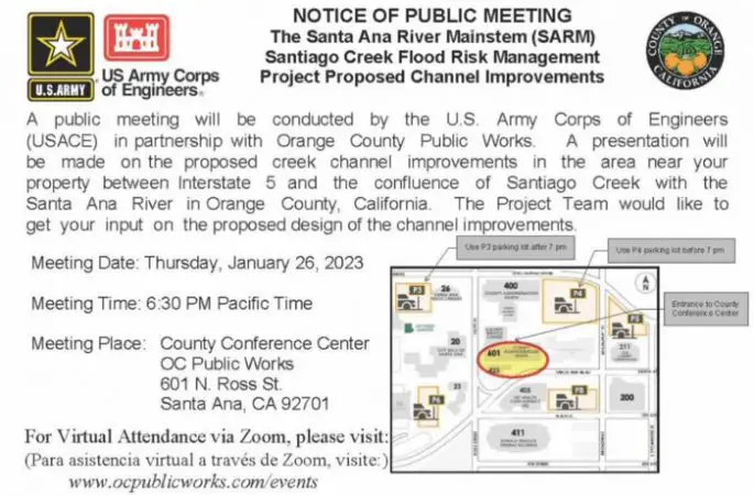 Public Works Santiago Creek improvements meeting set for Jan. 26 - New ...