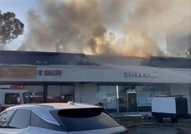 A 3 alarm fire at an Irvine strip center was put out before it could ...