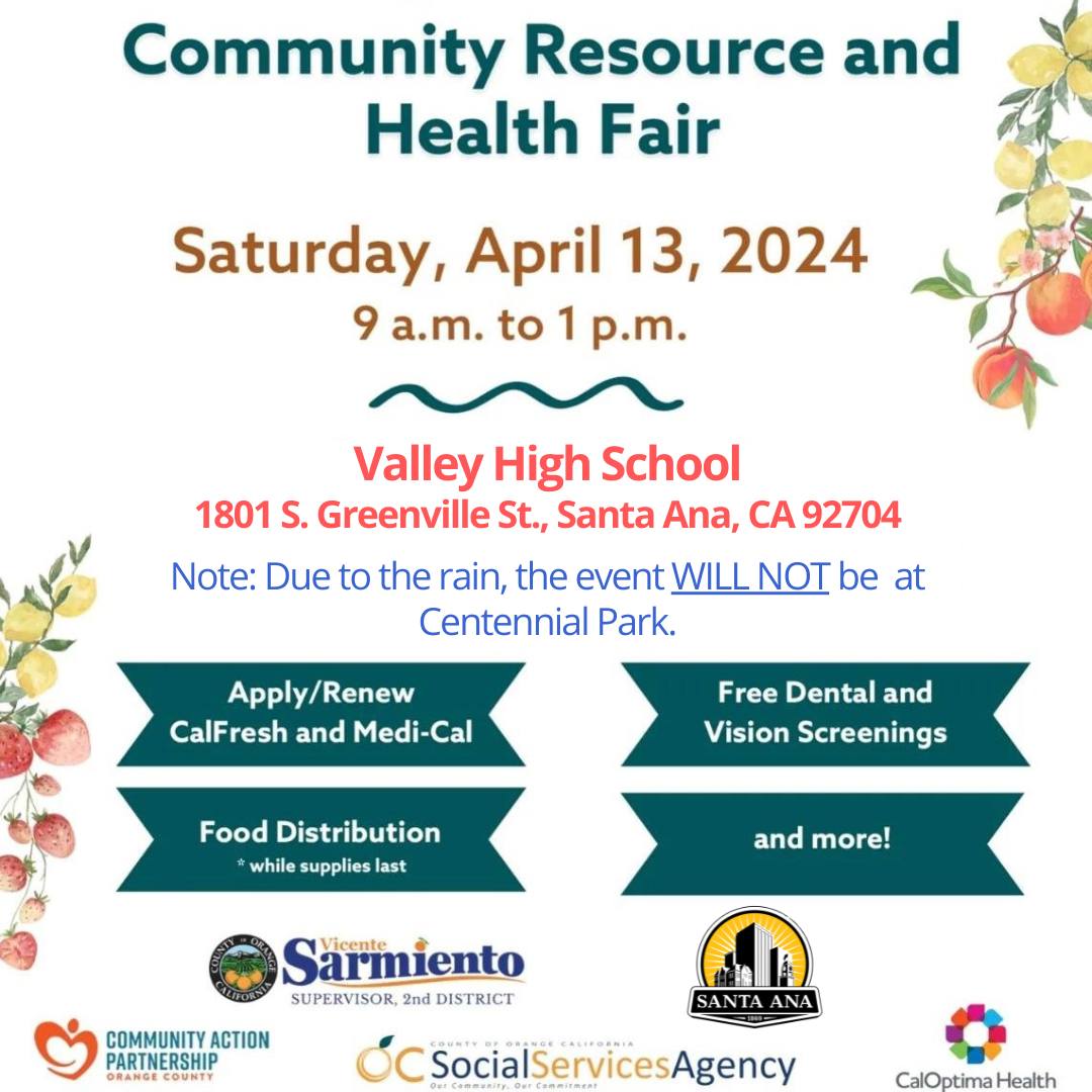 Santa Ana free Community Resource and Health Fair set for 4/13 - New ...