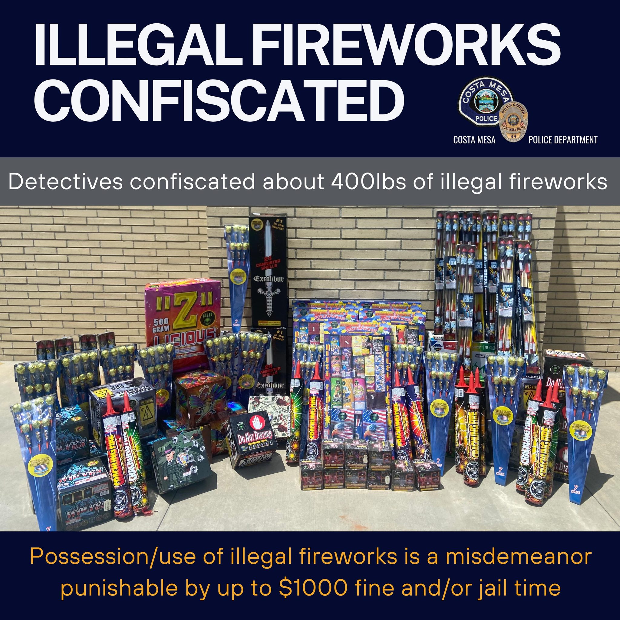 Illegal Fireworks Seized By Police In Santa Ana Costa Mesa And