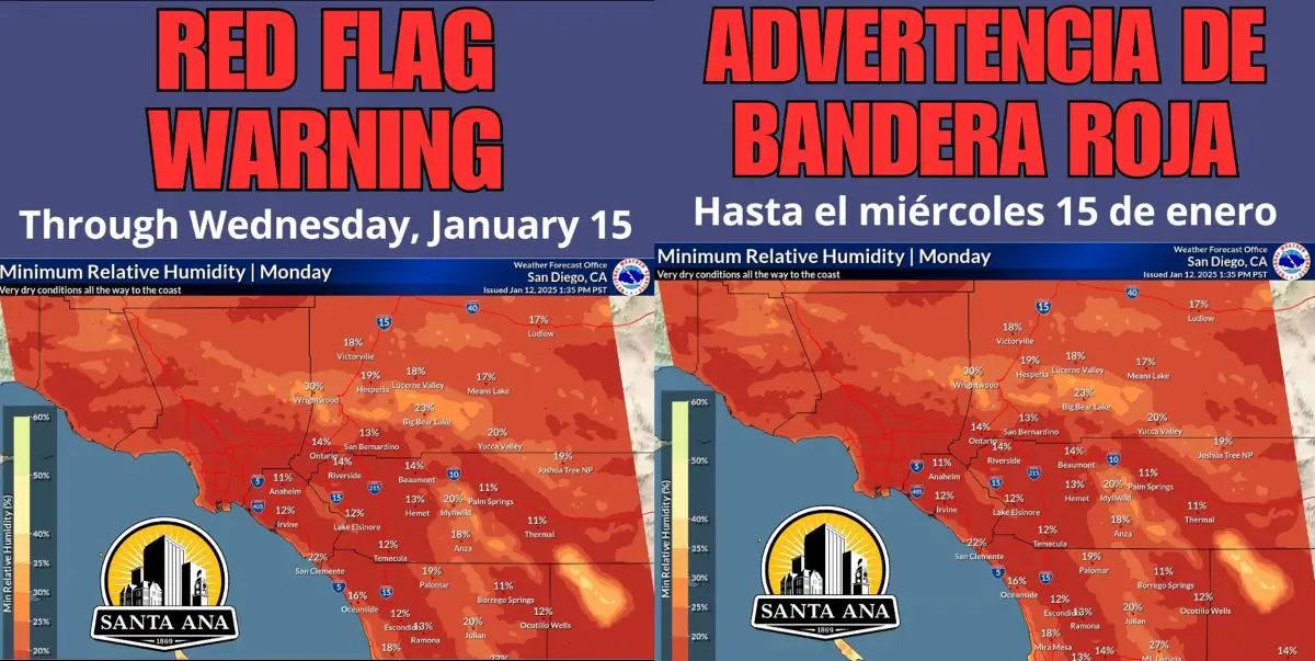 Orange County is under a red flag warning due to high winds and fire ...