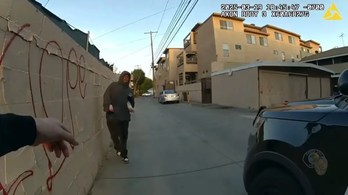 Two armed Santa Ana gang suspects who were tagging arrested on felony ...
