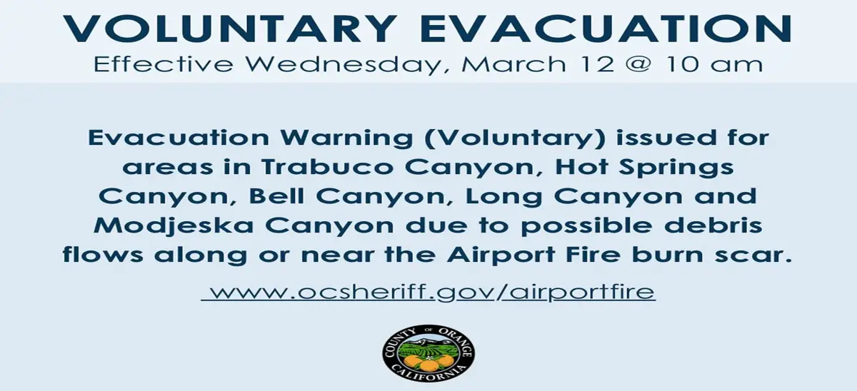 Voluntary evacuation warning issued for Orange County areas near the ...
