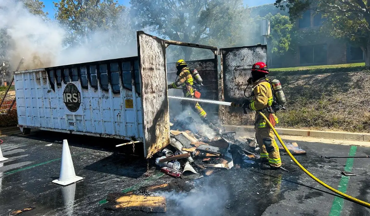 Fire crews put out an O.C. dumpster fire before it could spread to a ...