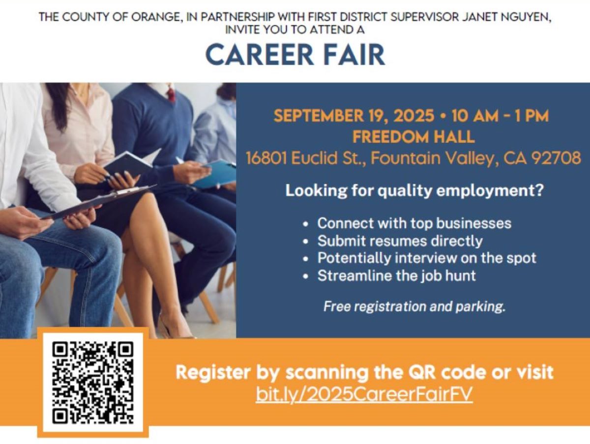 Orange County Career Fair at Freedom Hall in Mile Square Park set for Sep. 19 - New Santa Ana